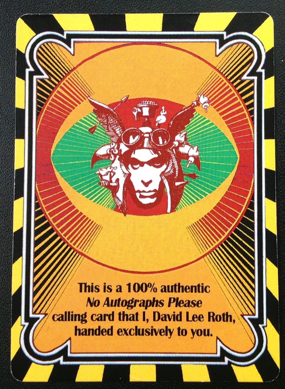 Ad Magic prints autograph cards for David Lee Roth of Van Halen